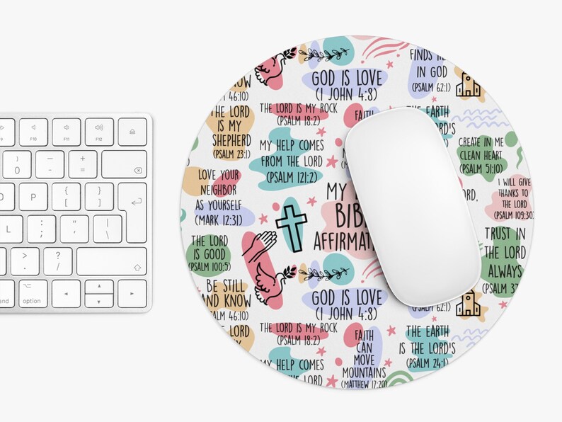 Bible Affirmations Mouse Pad, Bible Verse Decor Gifts, Inspirational ...