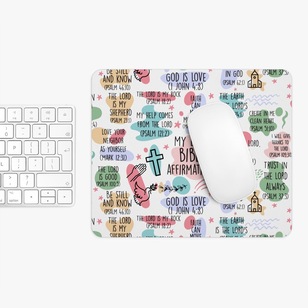Bible Affirmations Mouse Pad, Bible Verse Decor Gifts, Inspirational ...