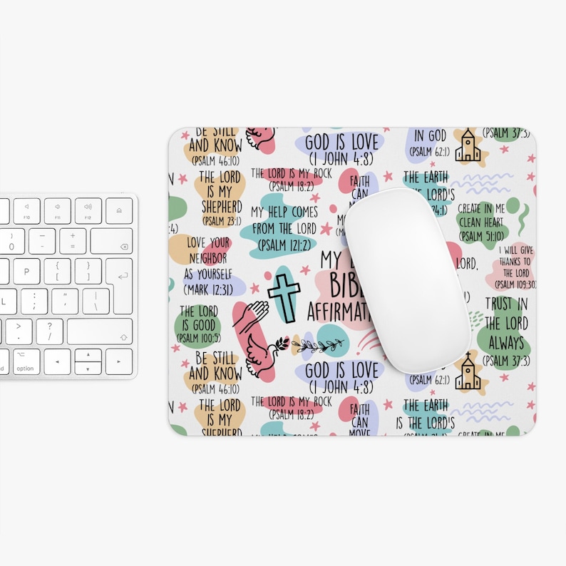 Bible Affirmations Mouse Pad, Bible Verse Decor Gifts, Inspirational ...