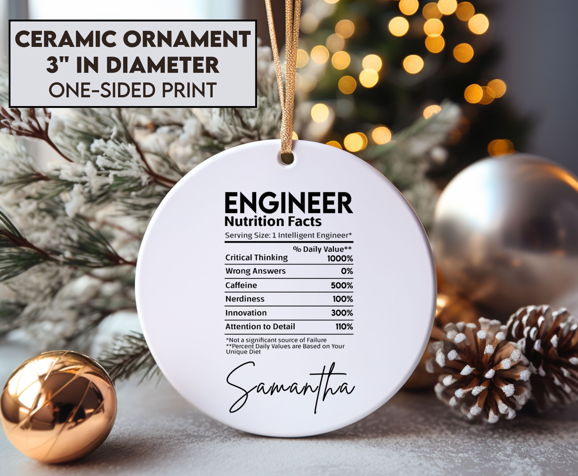 Personalized Engineer Ornament, Ornament Engineer Nutrition Facts ...