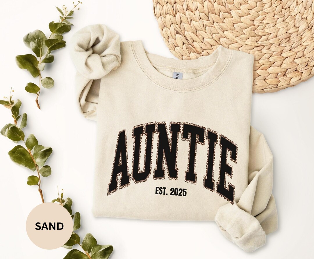Personalized Aunt Est. Sweatshirt, Gift for Aunt to Be, Baby Shower ...