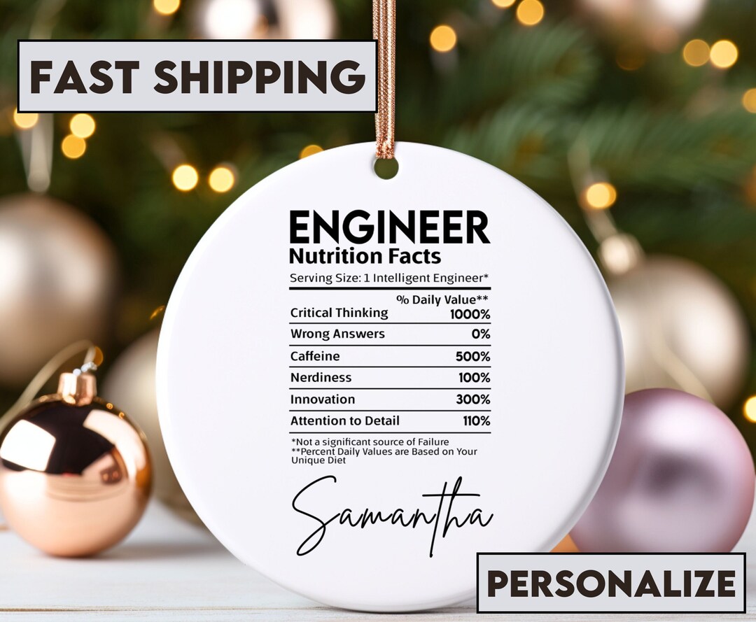 Personalized Engineer Ornament, Ornament Engineer Nutrition Facts ...