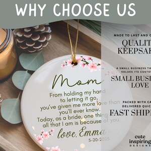 Mother of the Bride Personalized Ornament Gift, Gift From Bride on Her ...