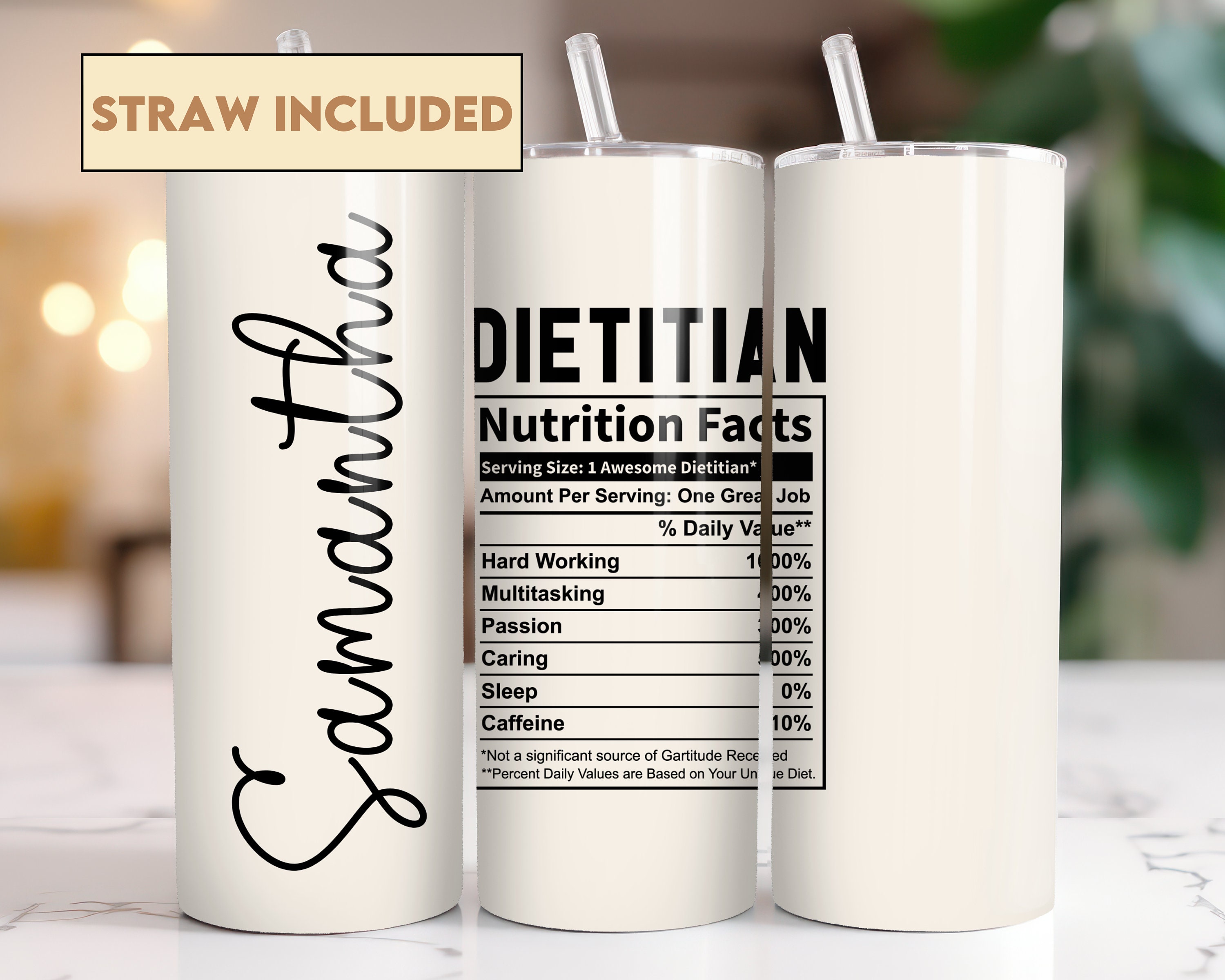 Personalized Dietitian Funny Nutrition Facts Tumbler, Christmas ...