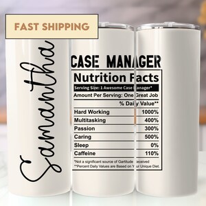 Personalized Case Manager Tumbler Gift, Gift for Care Coordinators ...