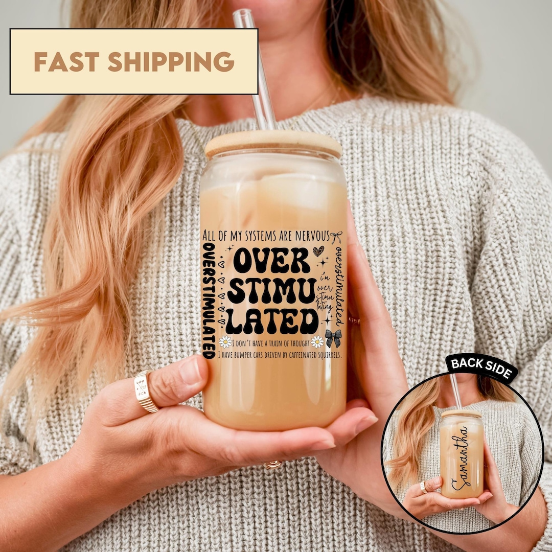 I'm Overstimulated Funny Meme Frosted Cup Tumbler, Funny Gifts for ...