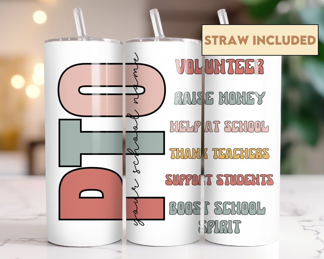 Personalized PTO Volunteer Tumbler for Parent Teacher Organization ...