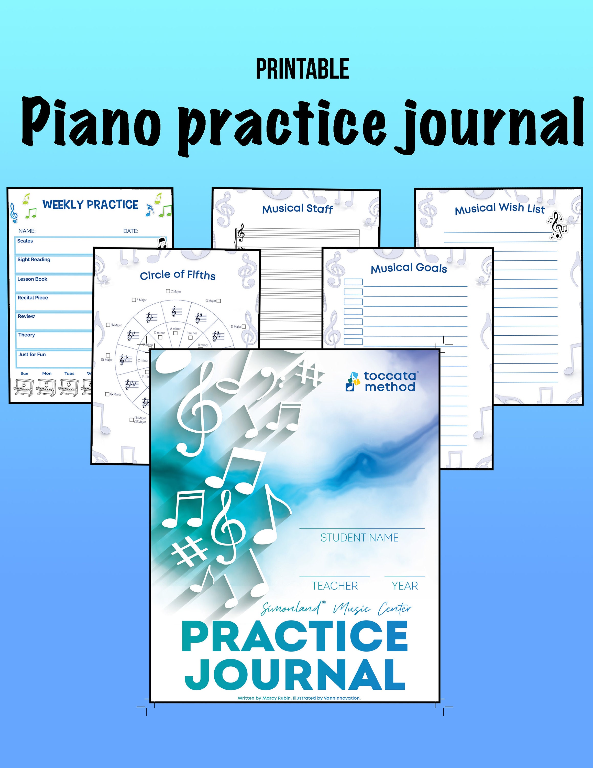 Piano Music Practice Journal Charts and Checklists Printable - Etsy