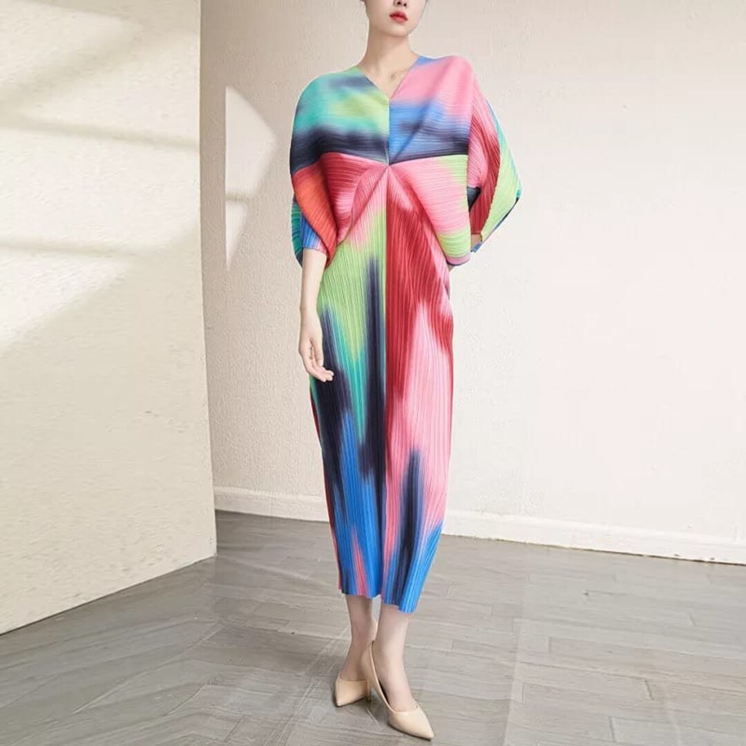 Plisse Pleated Fashion French Style Elegant Multicolored Ombre - Etsy