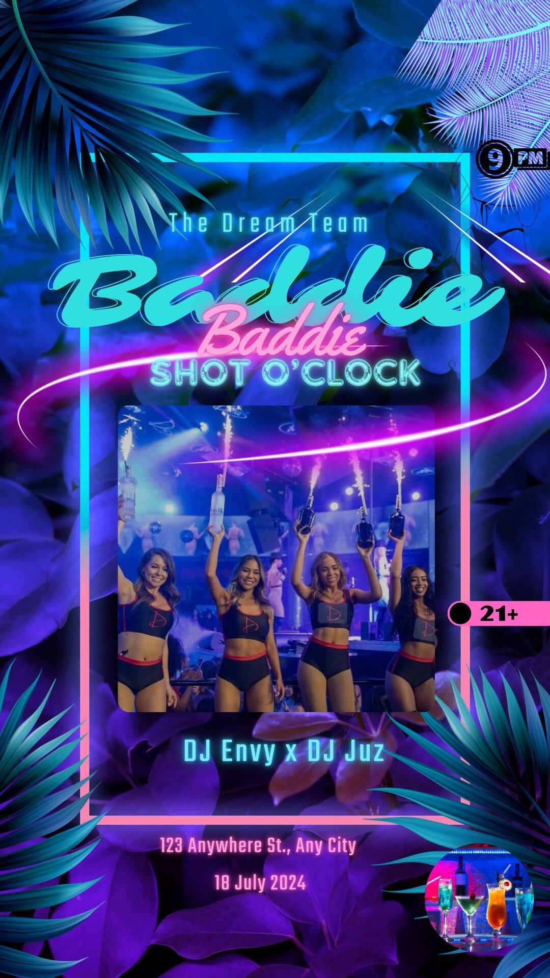 Night Club Flyer Template: Baddie Theme, Customizable Invite (digital ...