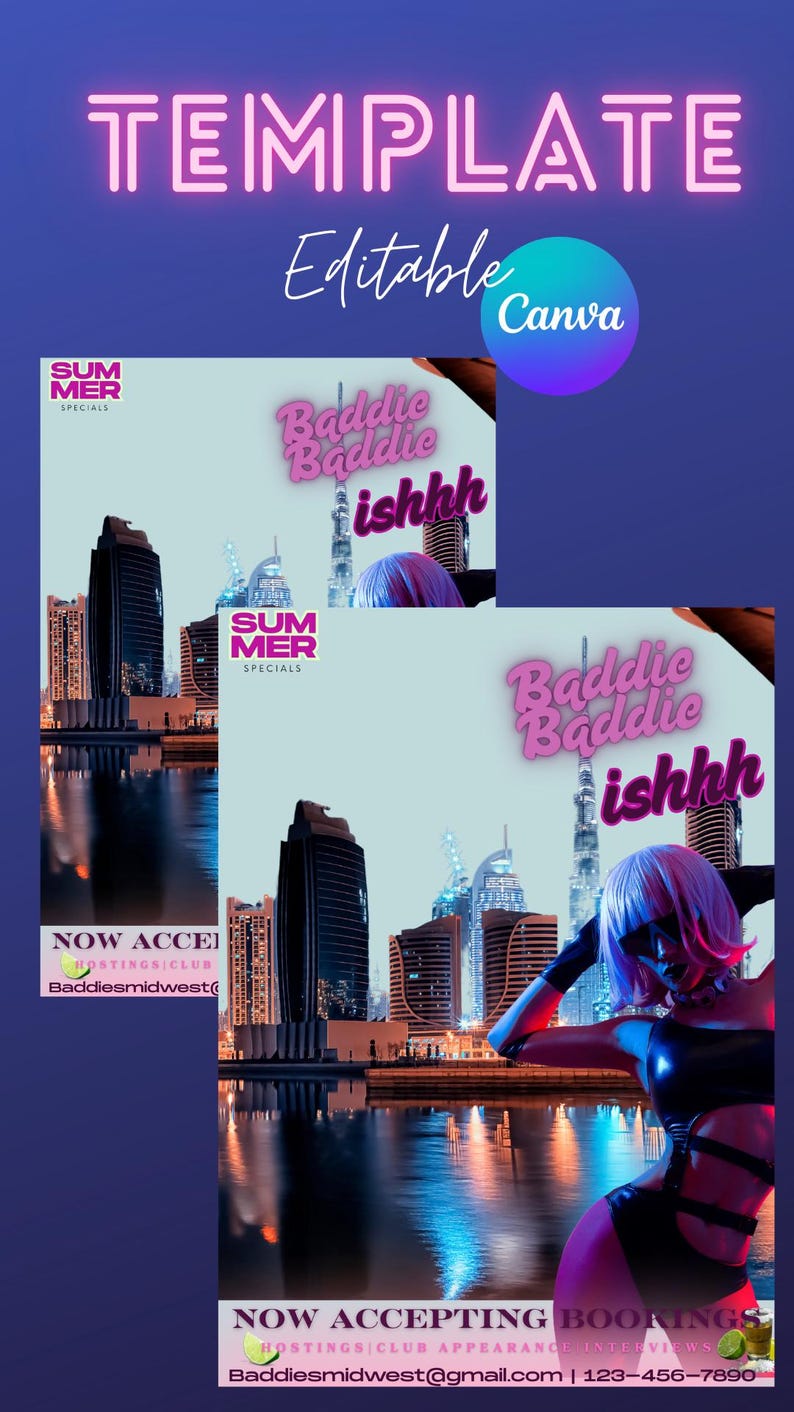 Night Club Flyer Template: Baddie Birthday Party Invitation (canva Pro ...