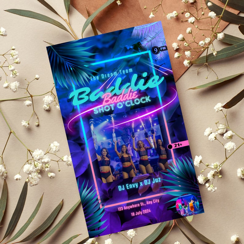 Night Club Flyer Template: Baddie Theme, Customizable Invite (digital ...