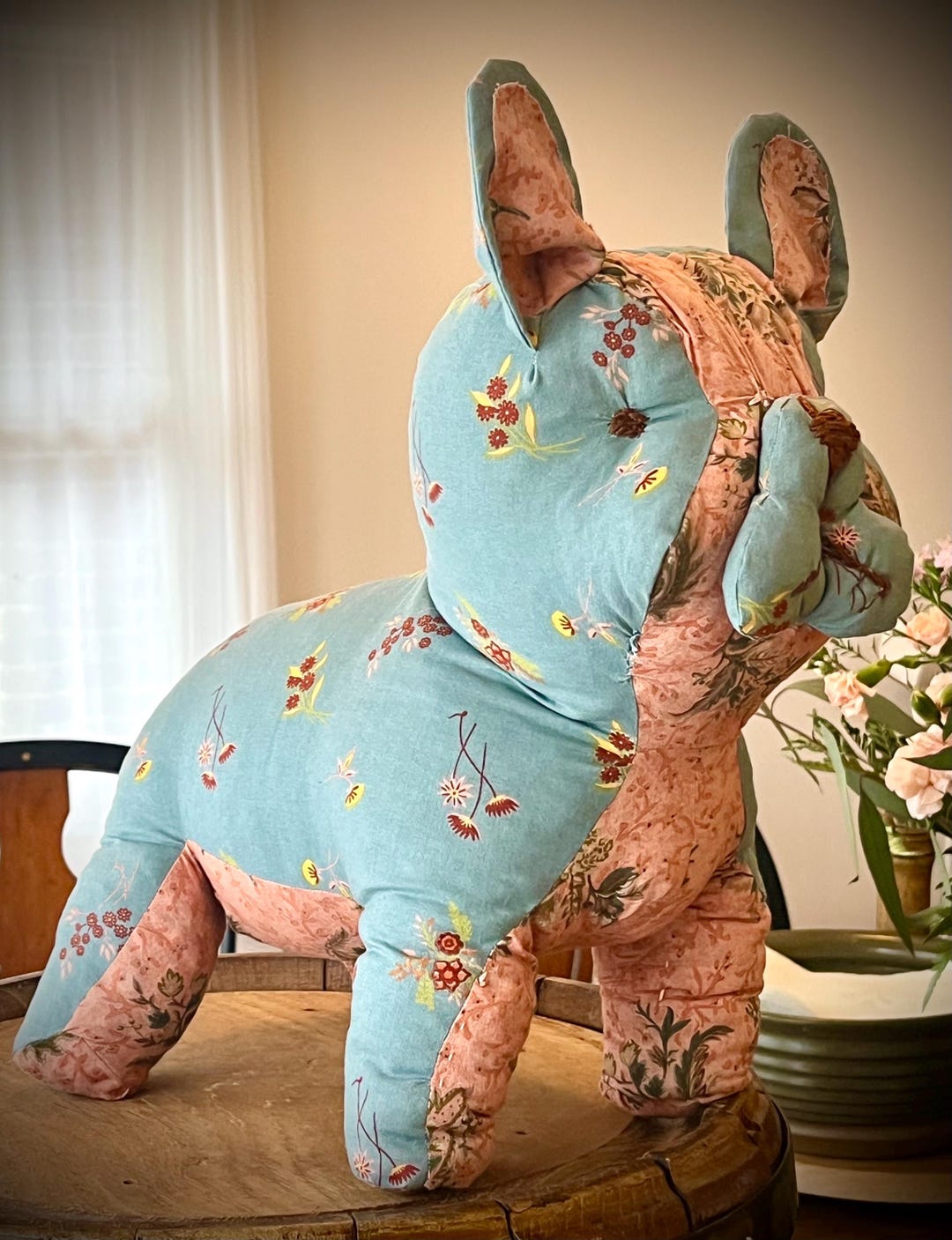 Handmade Frenchie Dog, an Original Design, 100% Cotton Stuffed Animal ...