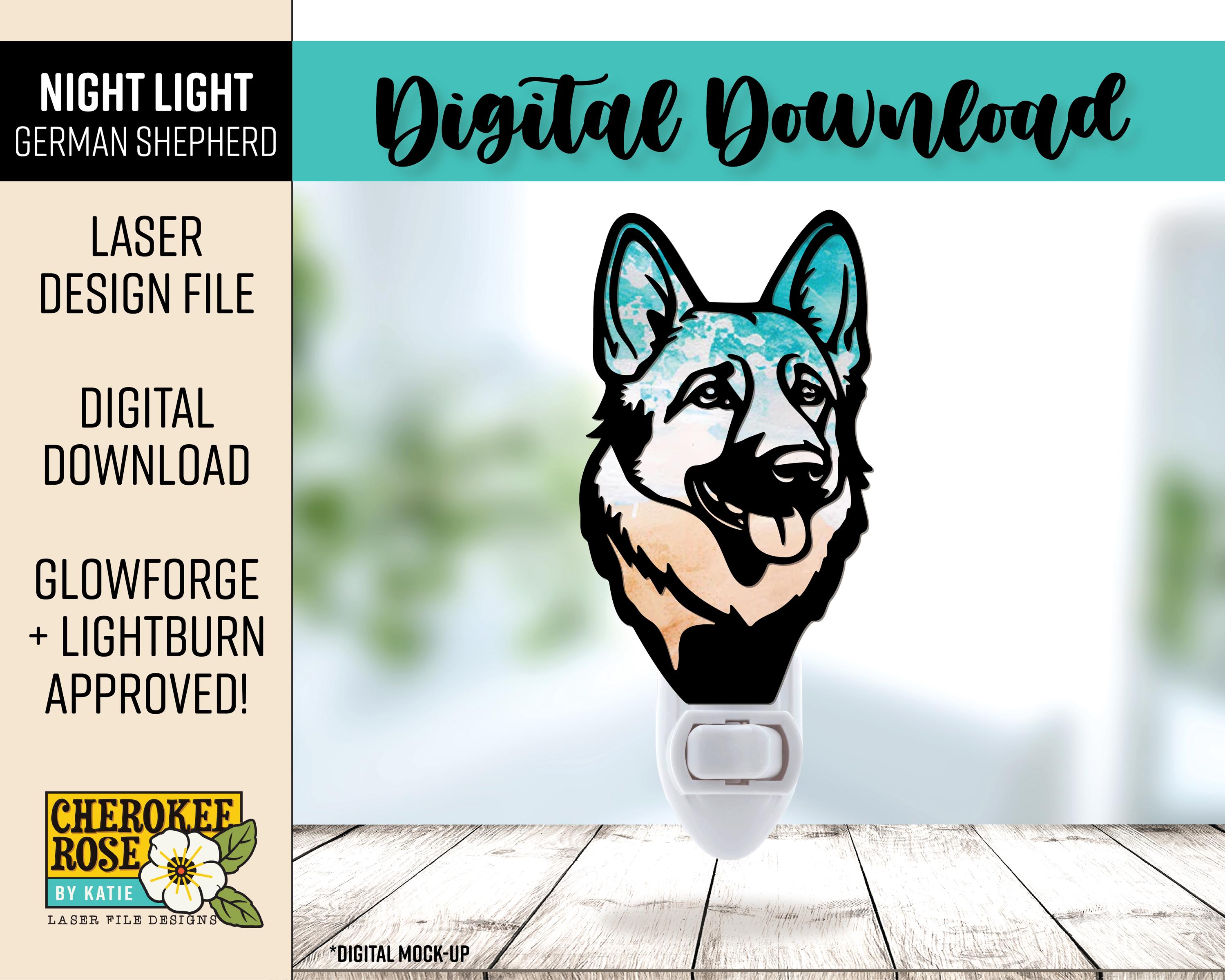 German Shepherd Night Light SVG - Laser Cut File (digital File) - Etsy