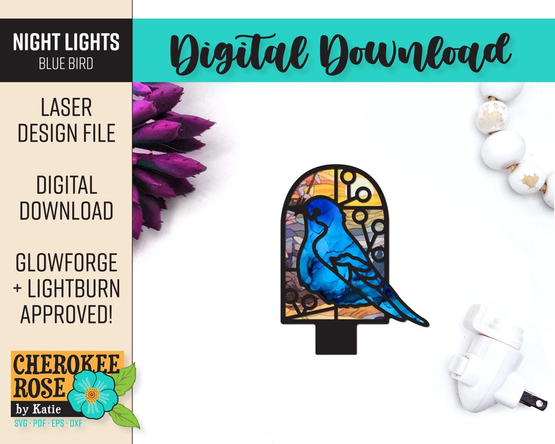 Bluebird Night Light Laser Cut File (digital File) - Etsy