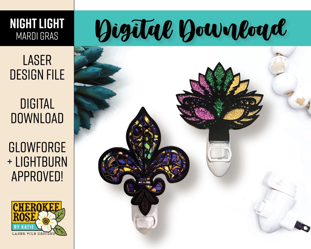 Mardi Gras Night Lights - Fleur De Lis Nightlight - Mardi Gras Mask Svg ...