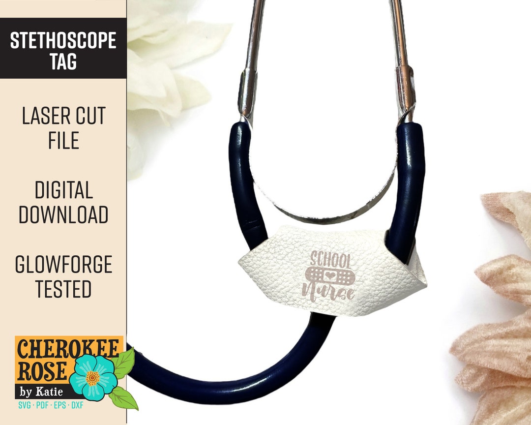 Leather Stethoscope Tag SVG: Nurse Gift, Laser Cut File (digital File ...