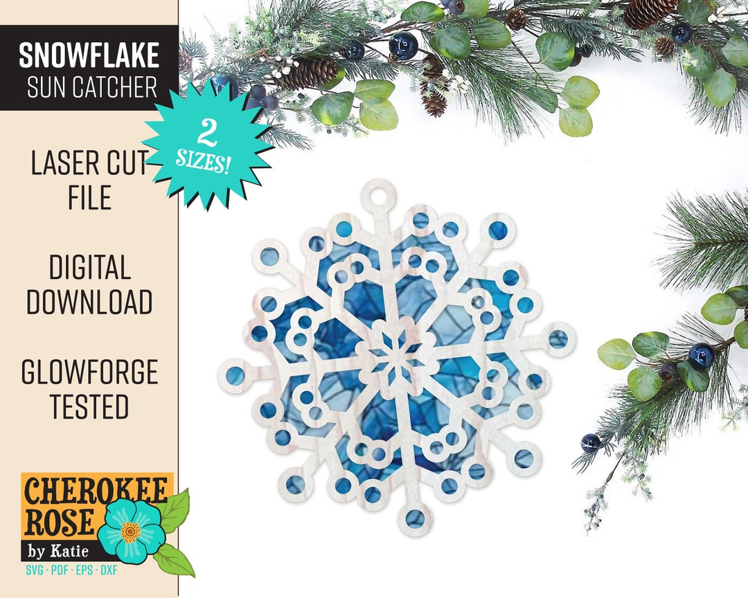 Snowflake Sun Catcher SVG: Christmas Laser Cut File (digital File Only ...