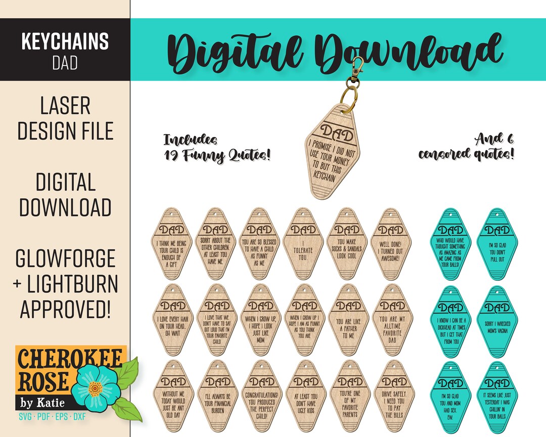 Funny Mom & Dad Keychain Bundle: Laser Cut Files (digital File) - Etsy