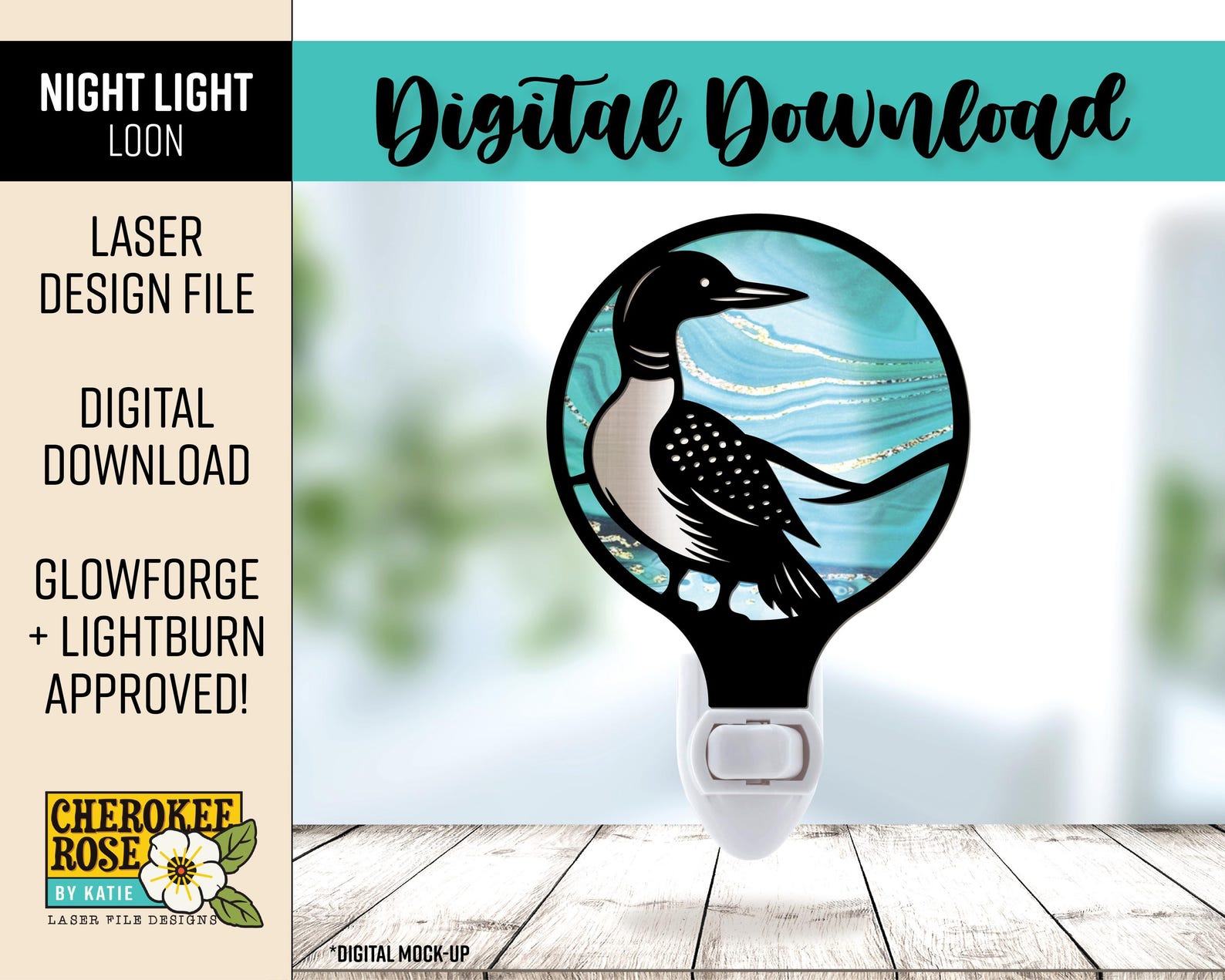 Loon Night Light SVG: Laser Cut Bird Design (digital File) - Etsy