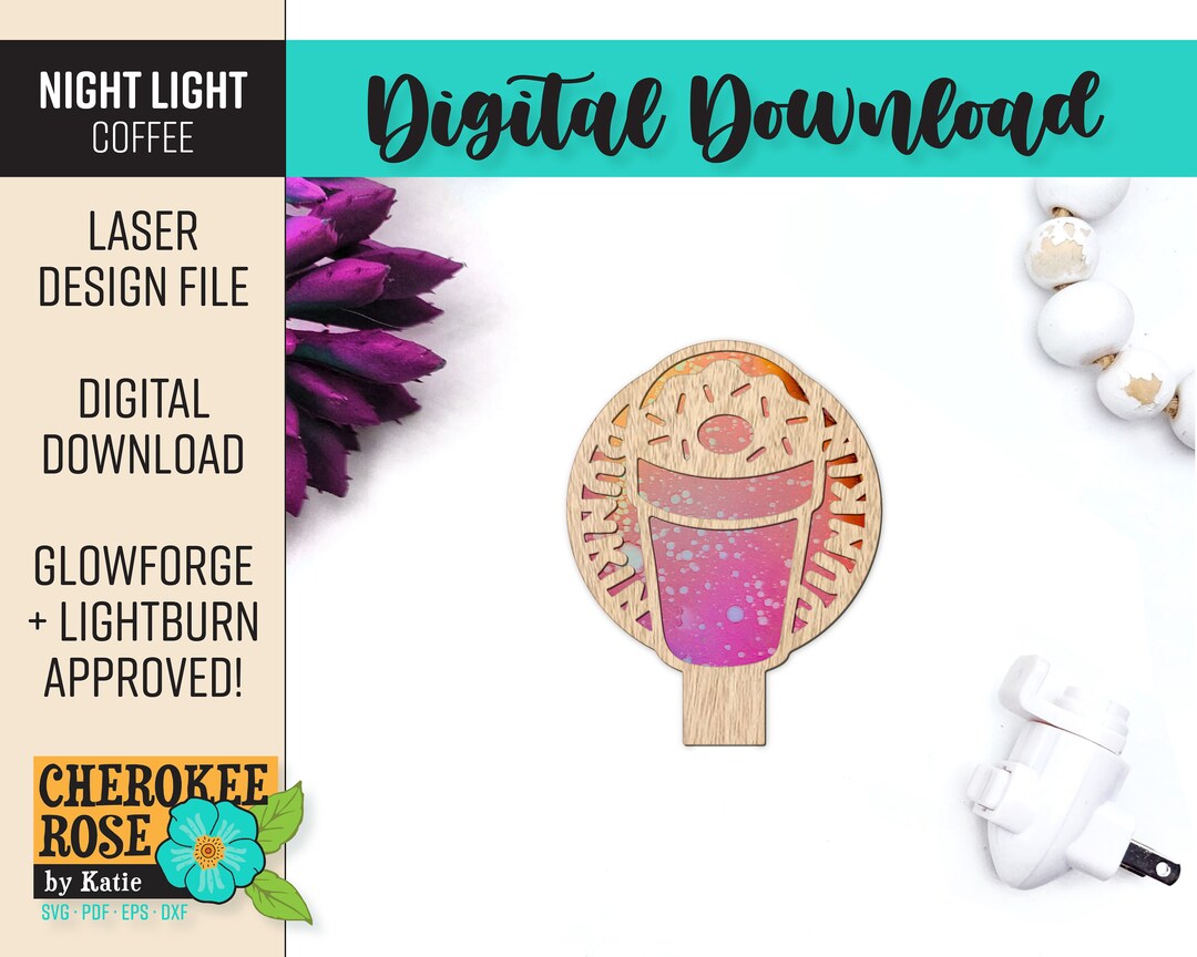 Donut Coffee Night Light Laser Cut File (digital File Only) - Etsy