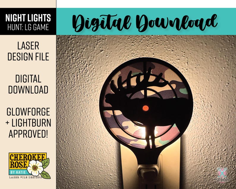 Hunting Large Game Night Light SVG: Laser Cut Nightlight Design Bundle ...