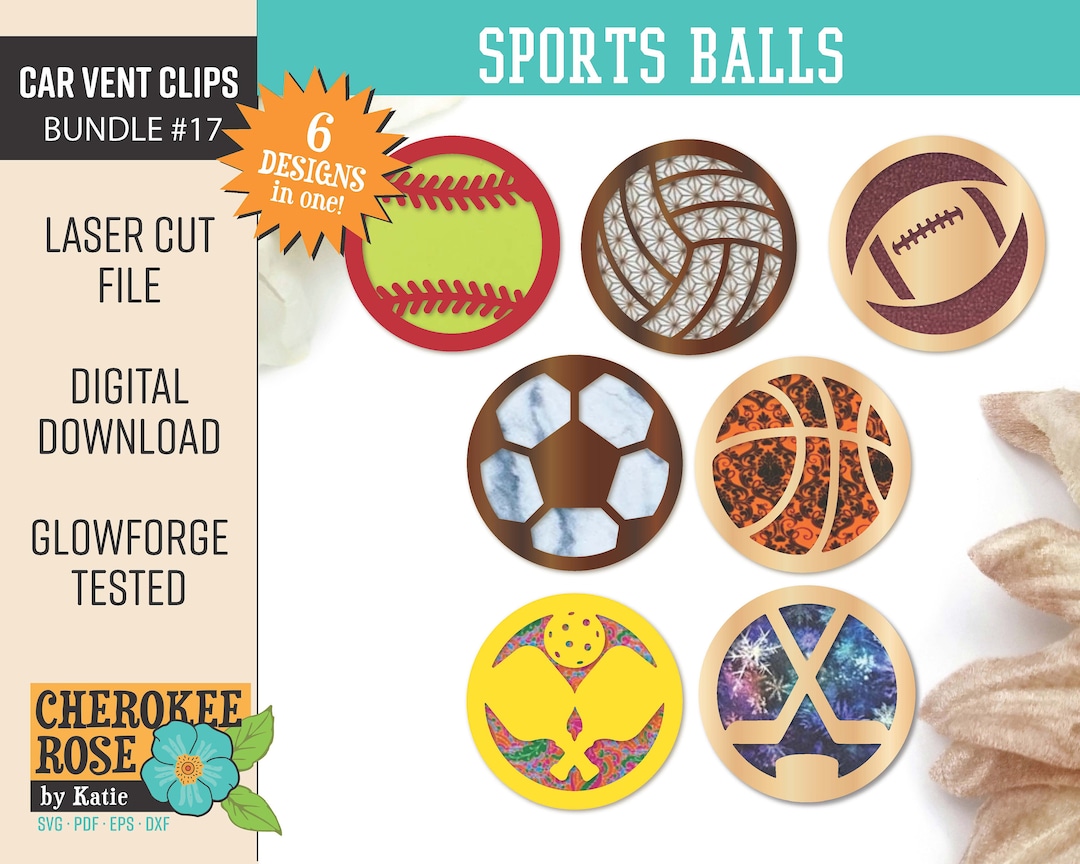 Sports Ball Car Vent Clip Diffuser Laser Cut File (digital File) - Etsy