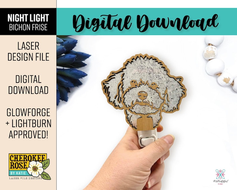Bichon Frise Dog Breed Nightlight SVG - Laser Cut File (digital File ...