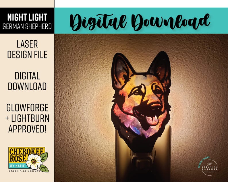 German Shepherd Night Light SVG - Laser Cut File (digital File) - Etsy