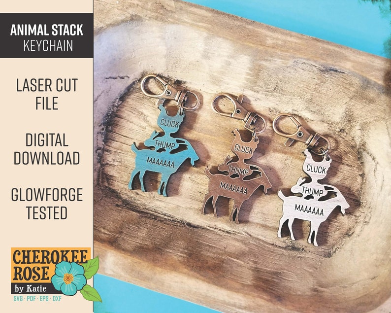 Farm Animal Stack Keychain Laser Cut File (digital File Only) - Etsy