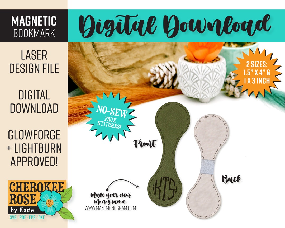 Leather Magnetic Bookmark SVG: No Sew Design, Packaging (digital File ...