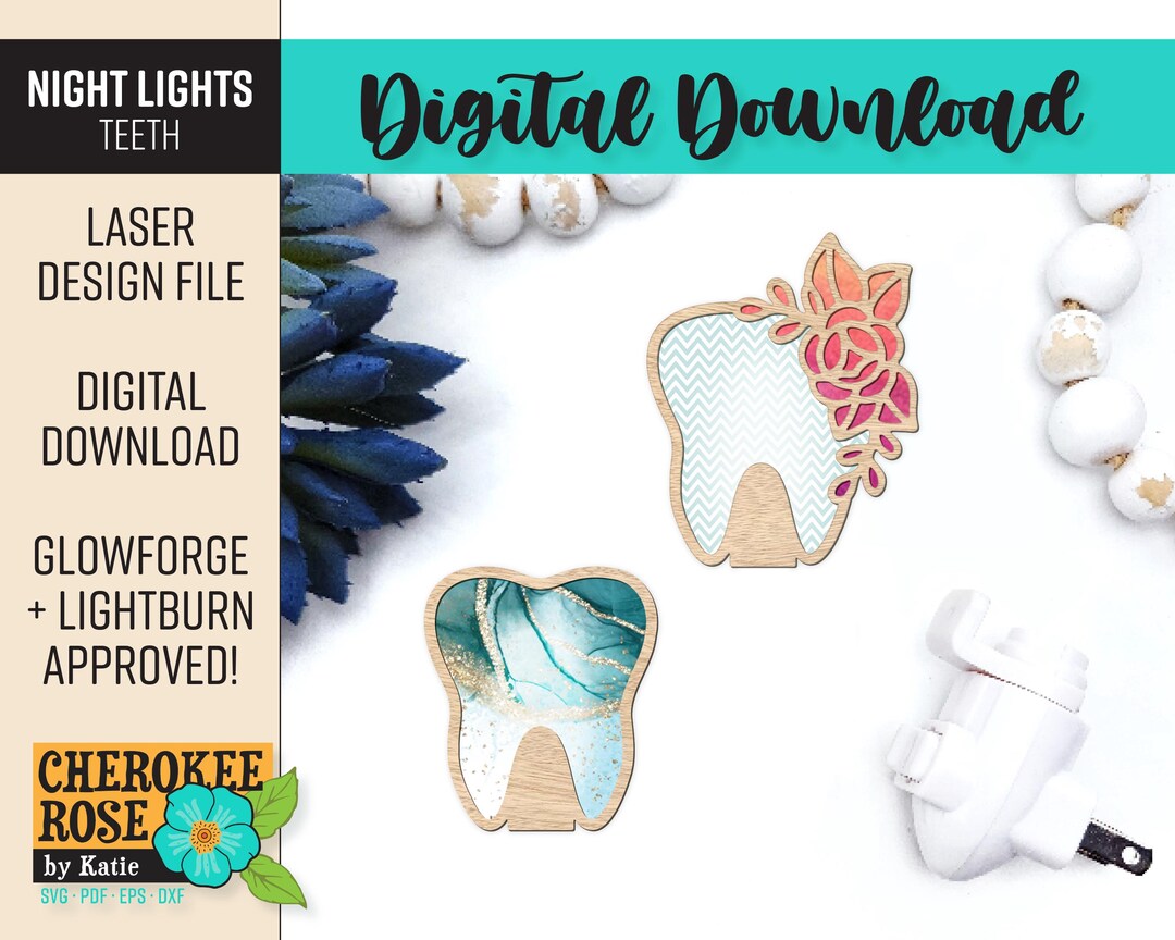 Tooth Night Light Laser Cut File Bundle (digital File Only) - Etsy