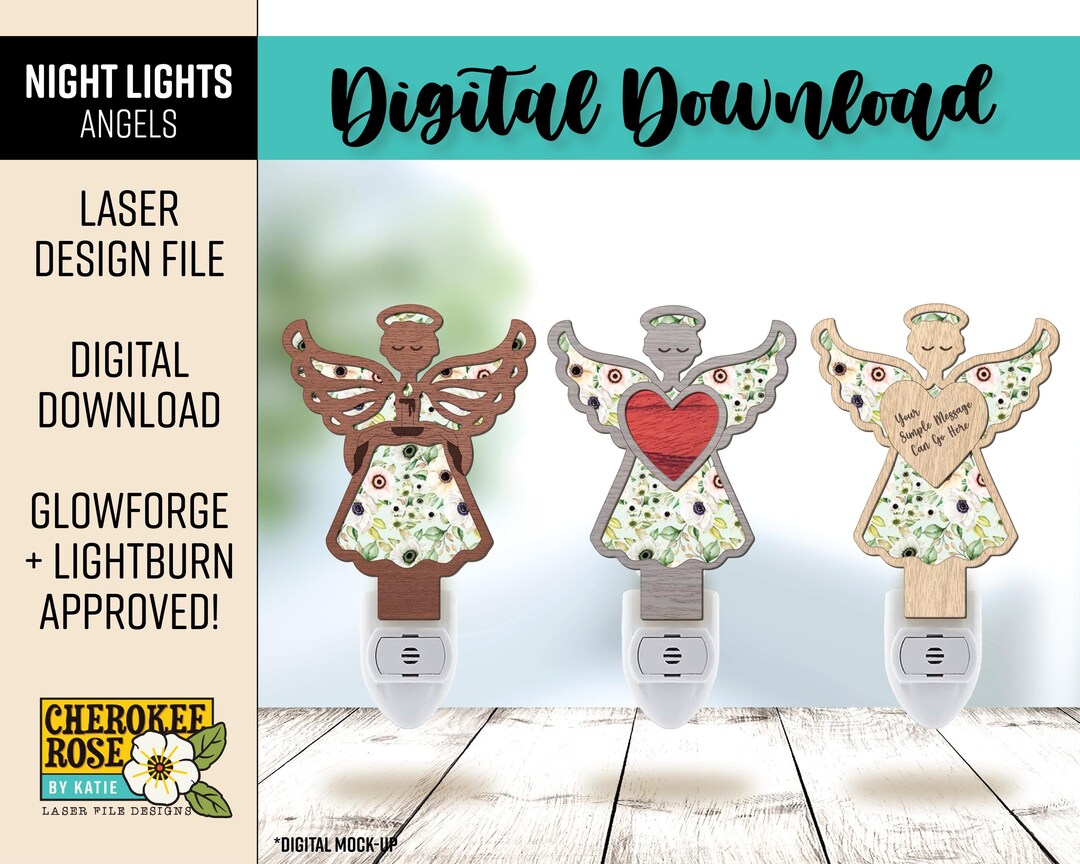 Angel Night Light Laser Cut File Bundle (digital File Only) - Etsy