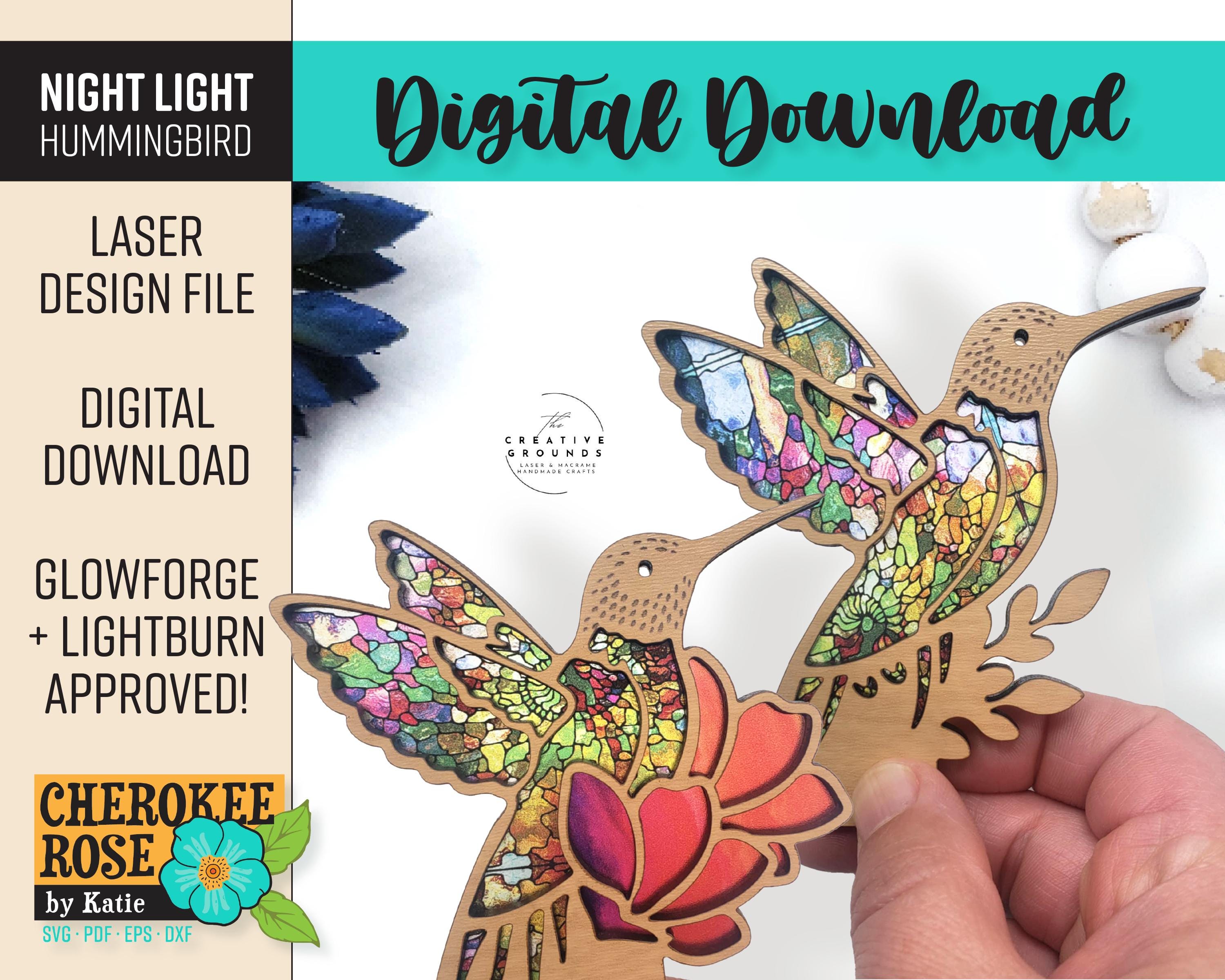 Hummingbird Night Light Laser Cut File (digital File) - Etsy