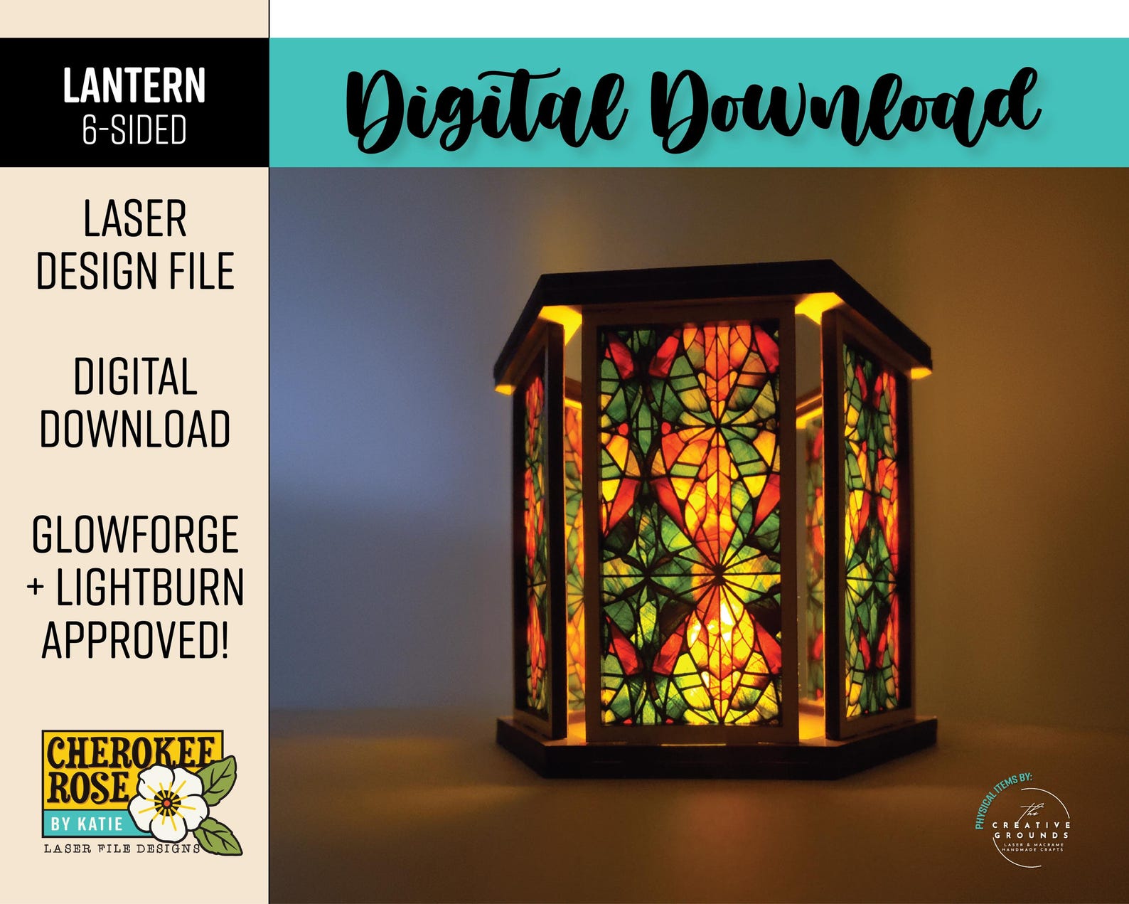 Laser Cut 6-sided Lantern File: 3D Night Light SVG, PDF (digital File ...