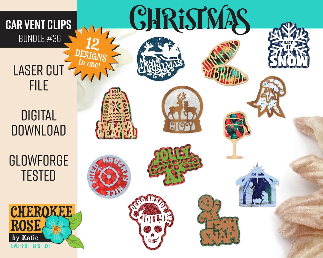 Christmas Car Vent Clip Diffusers Merry Christmas Svg Holiday Svg ...