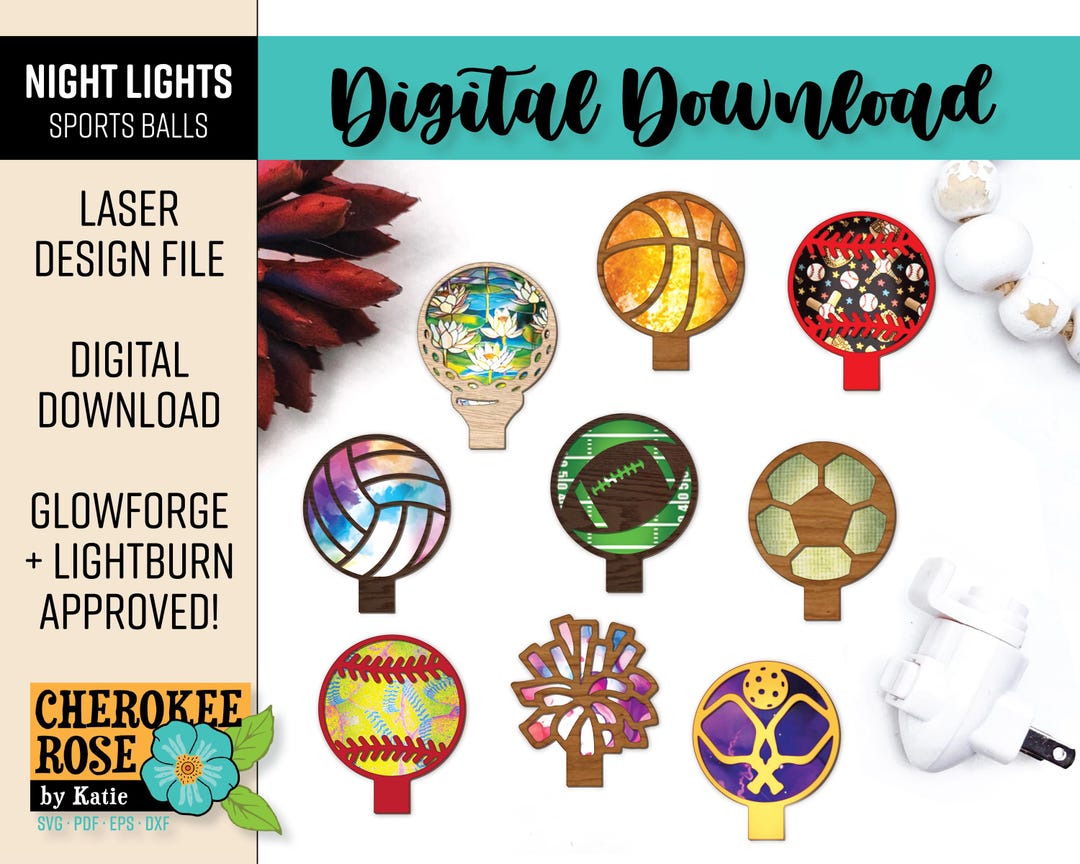 Sports Balls Night Light SVG: Laser Cut Files (digital File Only) - Etsy