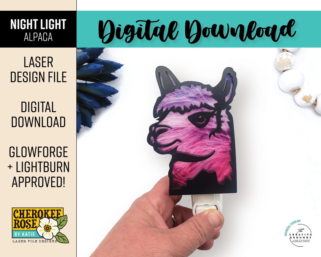 Alpaca Night Light Laser Cut File: Llama SVG, PDF (digital Download) - Etsy