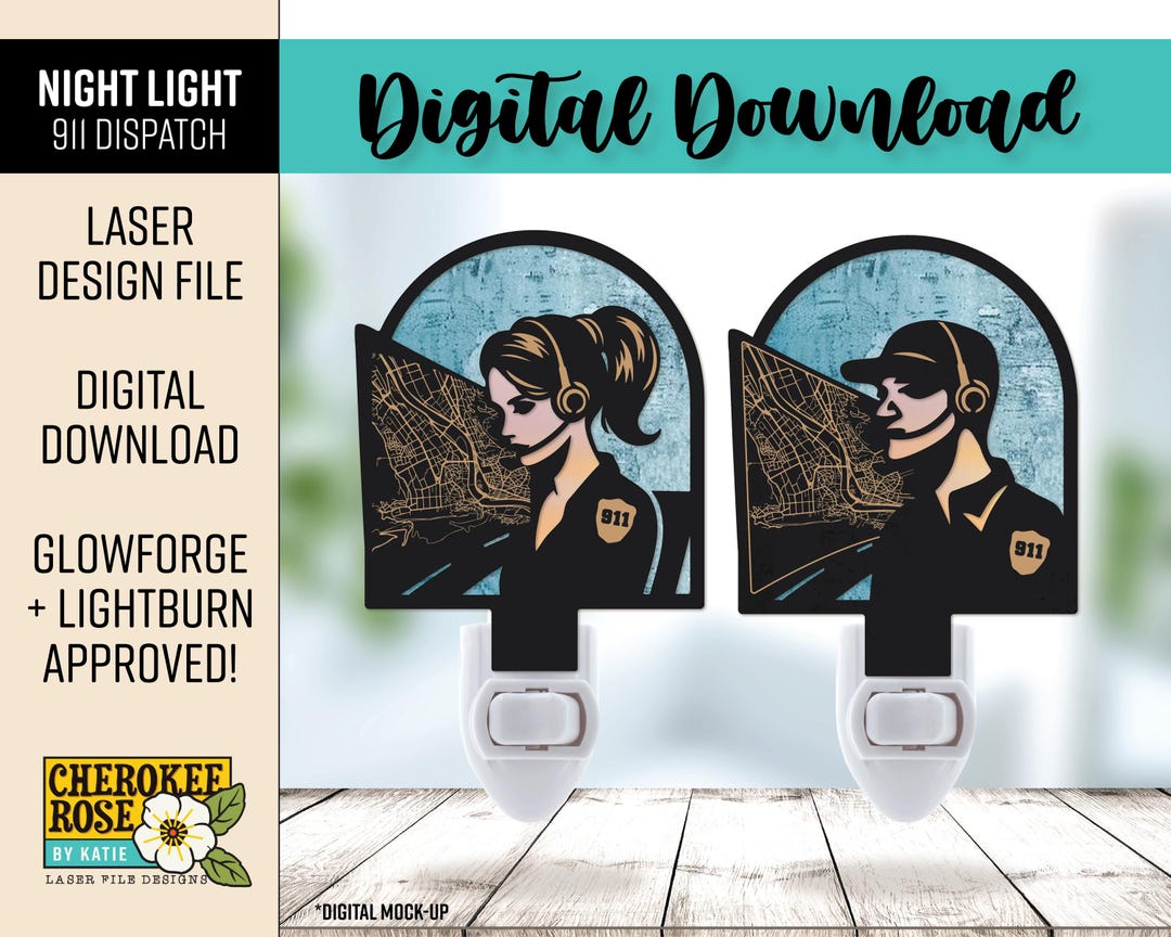 911 Dispatch Night Light SVG Bundle: Laser Cut Files (digital File Only ...