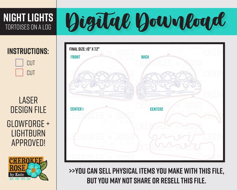 Tortoise Suncatcher Bundle: Stained Glass Laser Cut File (digital ...