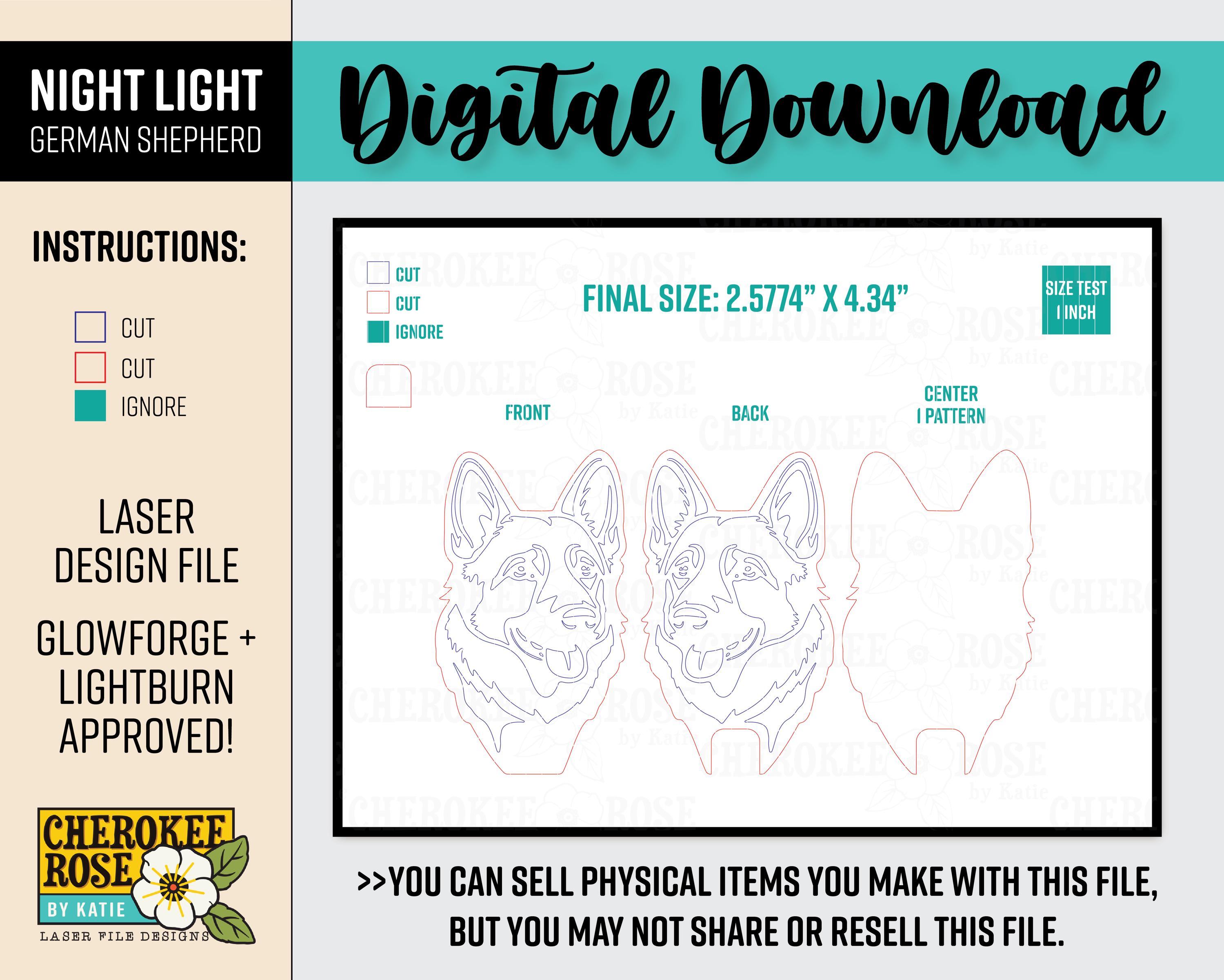 German Shepherd Night Light SVG - Laser Cut File (digital File) - Etsy