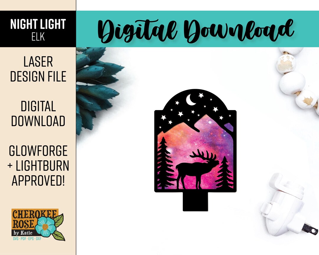 Elk Night Light Laser Cut File (digital File Only) - Etsy