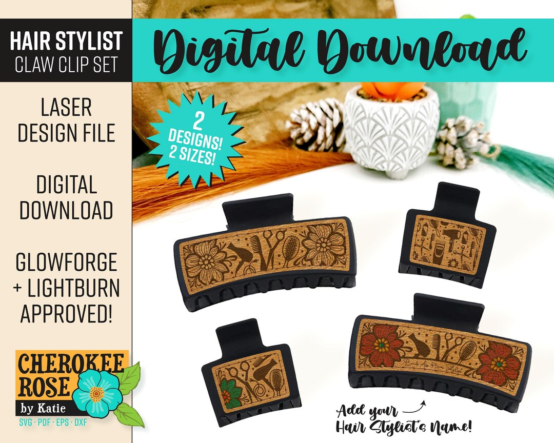 Hair Stylist Hair Clip Design Bundle: Laser Cut Files (digital Download ...