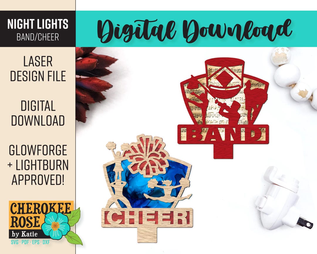 Laser Cut Band & Cheer Night Light SVG Bundle (digital File) - Etsy