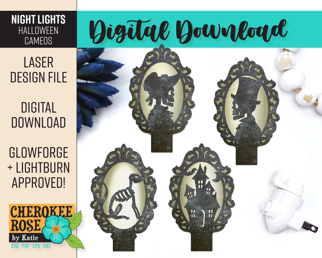 Halloween Night Light Laser Cut File Bundle (digital File Only) - Etsy