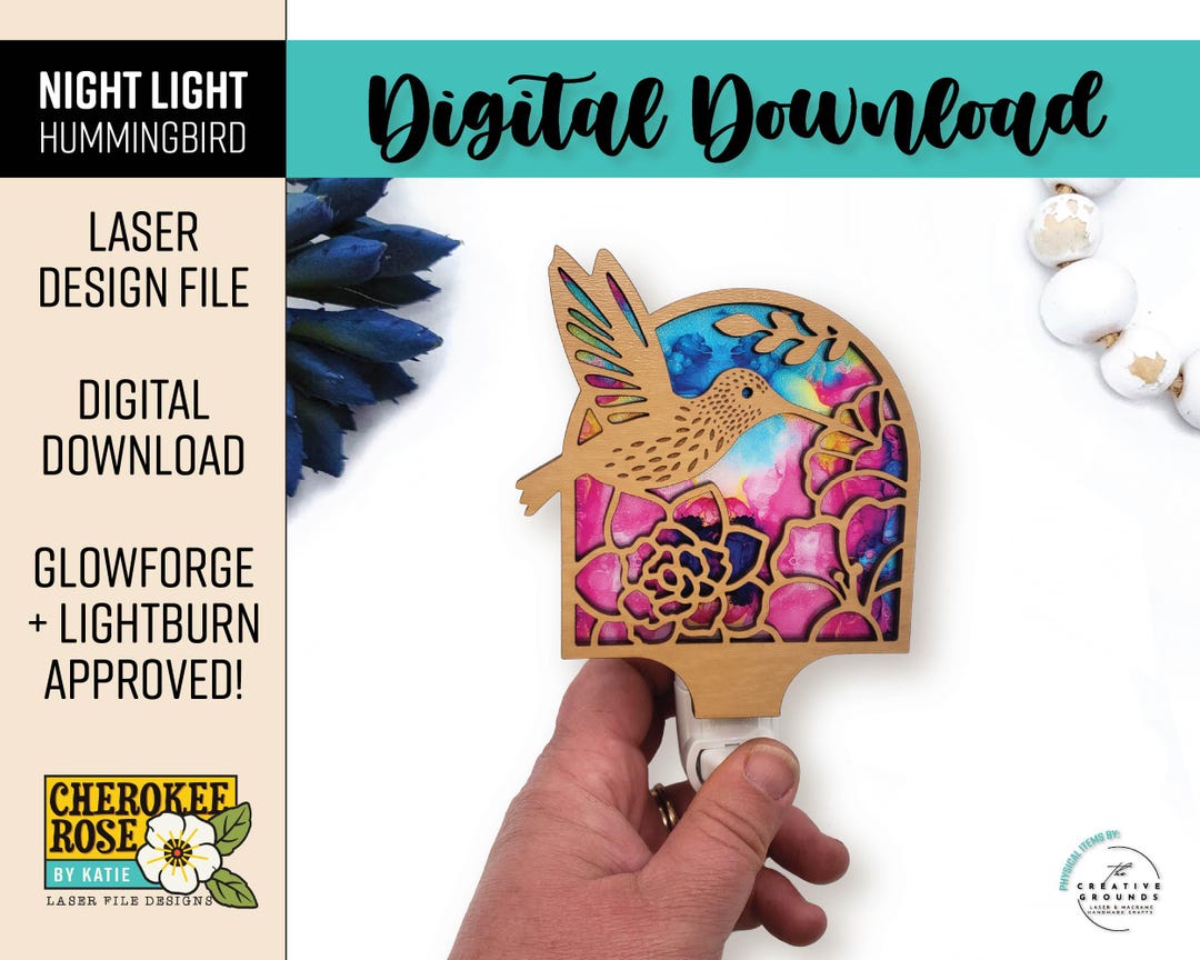 Hummingbird 2 Night Light Laser Cut File (digital File) - Etsy