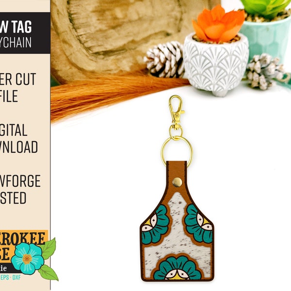 Cow Tag Keychain - Etsy