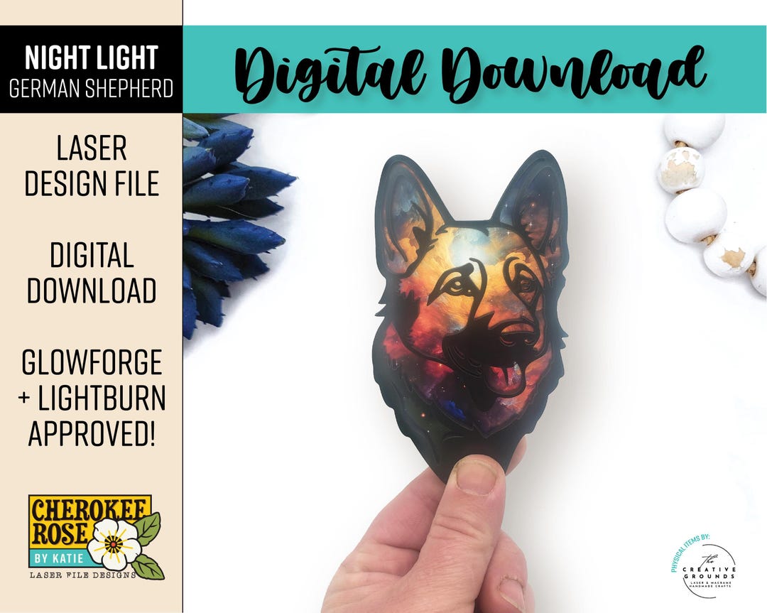 German Shepherd Night Light SVG - Laser Cut File (digital File) - Etsy