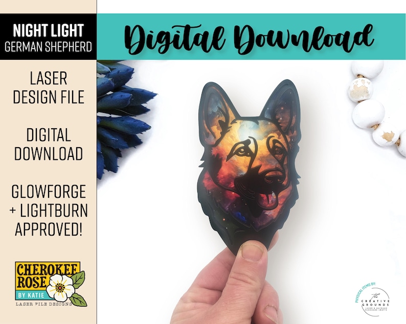 German Shepherd Night Light SVG - Laser Cut File (digital File) - Etsy