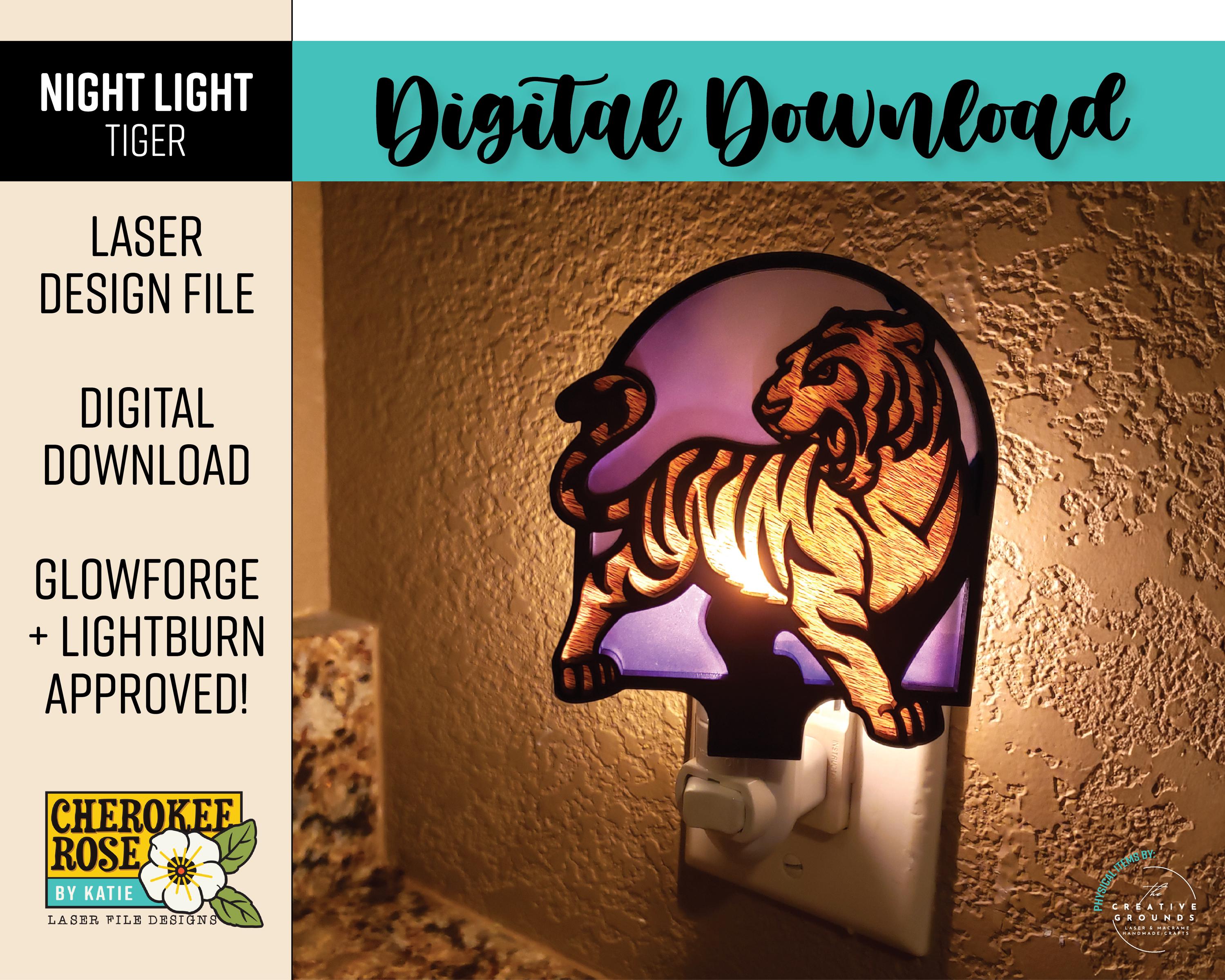 Laser Cut Tiger Night Light SVG File (digital File Only) - Etsy